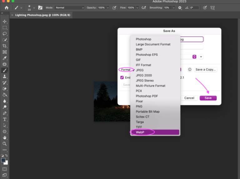 3 Quick Steps to Convert JPG to WebP in Photoshop